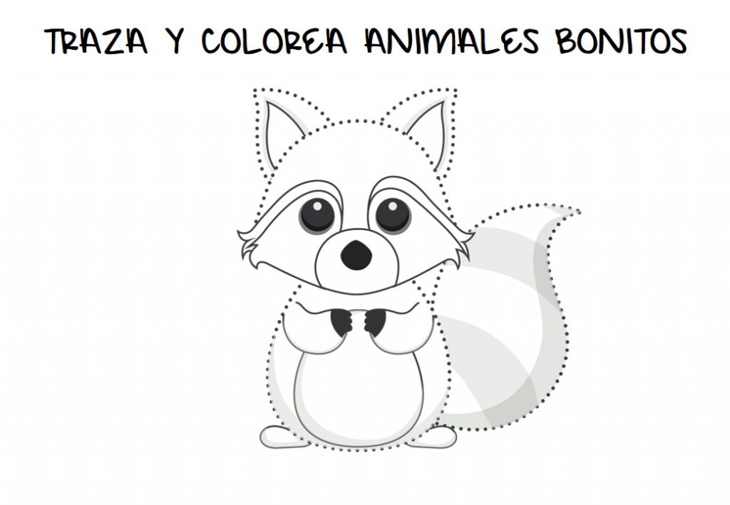 GRAFOMOTRICIDAD TRAZA Y COLOREA ANIMALES BONITOS -Orientacion Andujar