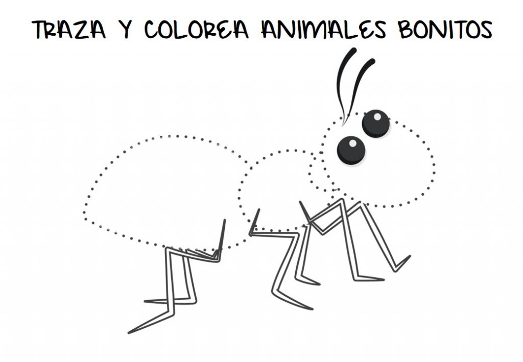 GRAFOMOTRICIDAD TRAZA Y COLOREA ANIMALES BONITOS -Orientacion Andujar