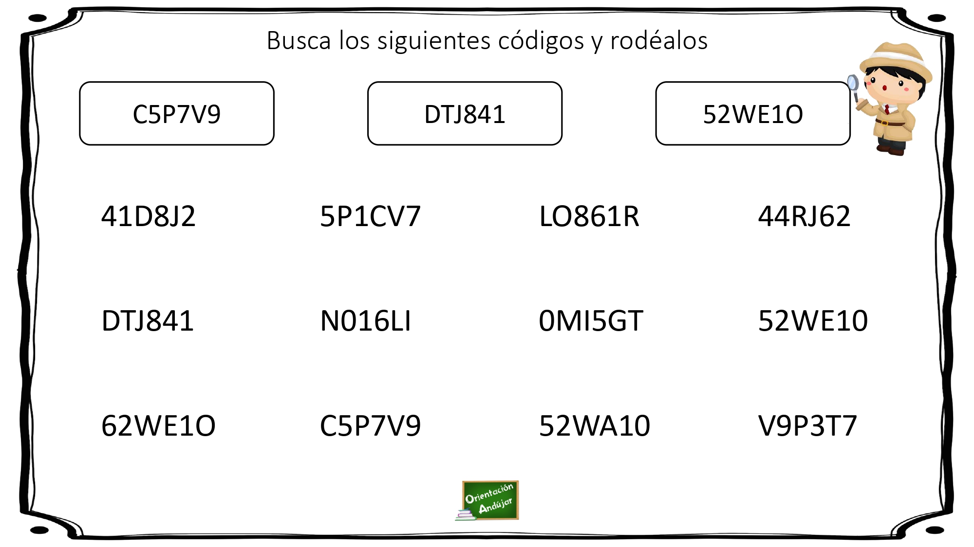 Trabajamos la atención buscando códigos -Orientacion Andujar