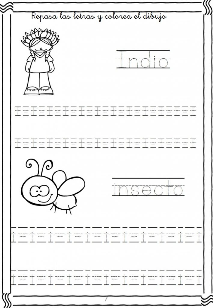 Traza y colorea trabajamos las vocales -Orientacion Andujar