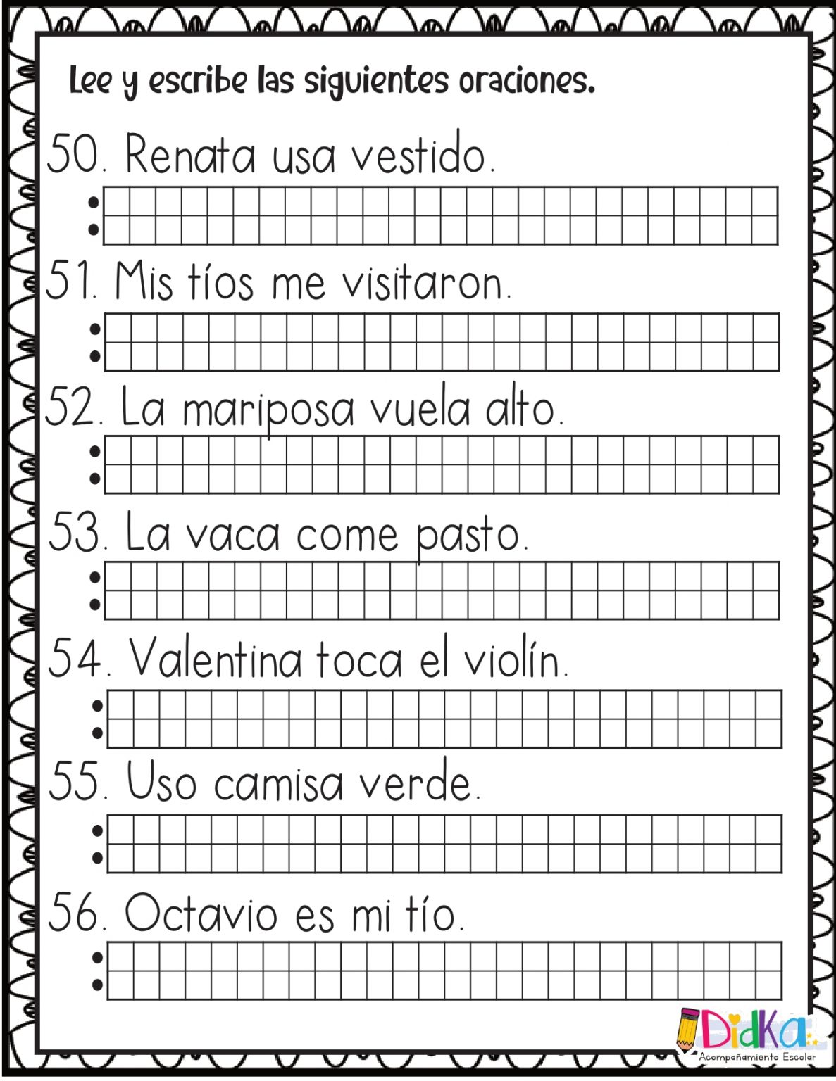 Mi cuadernillo de "Leo y escribo oraciones" -Orientacion Andujar