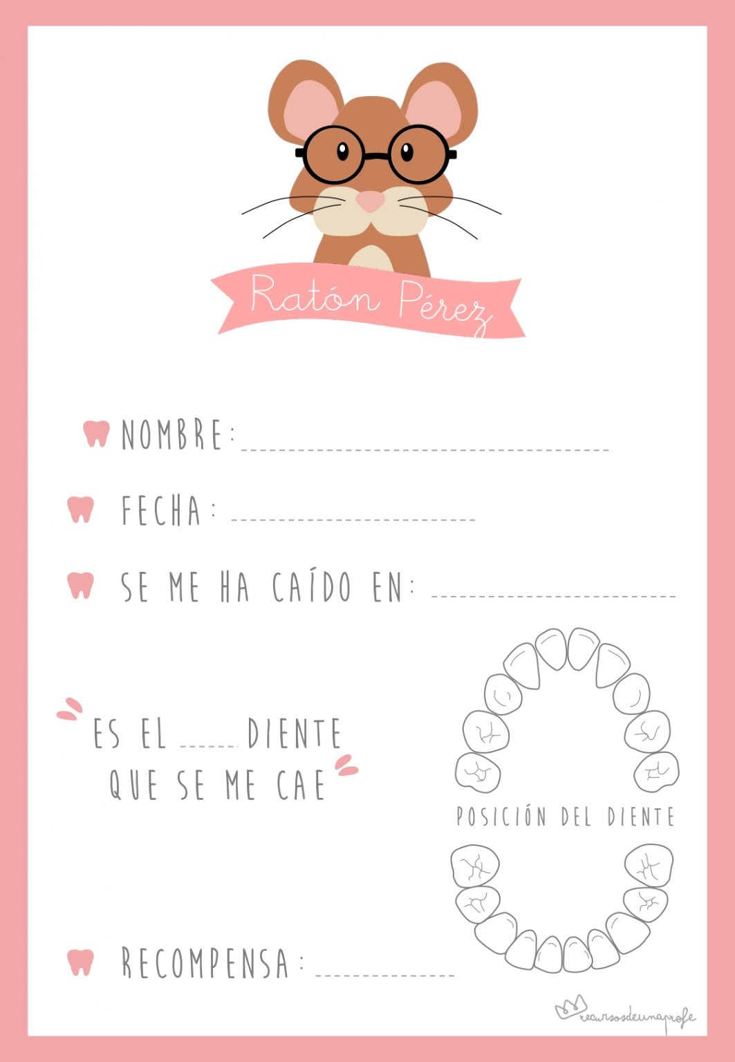 Descargable sobre el Ratoncito Pérez -Orientacion Andujar