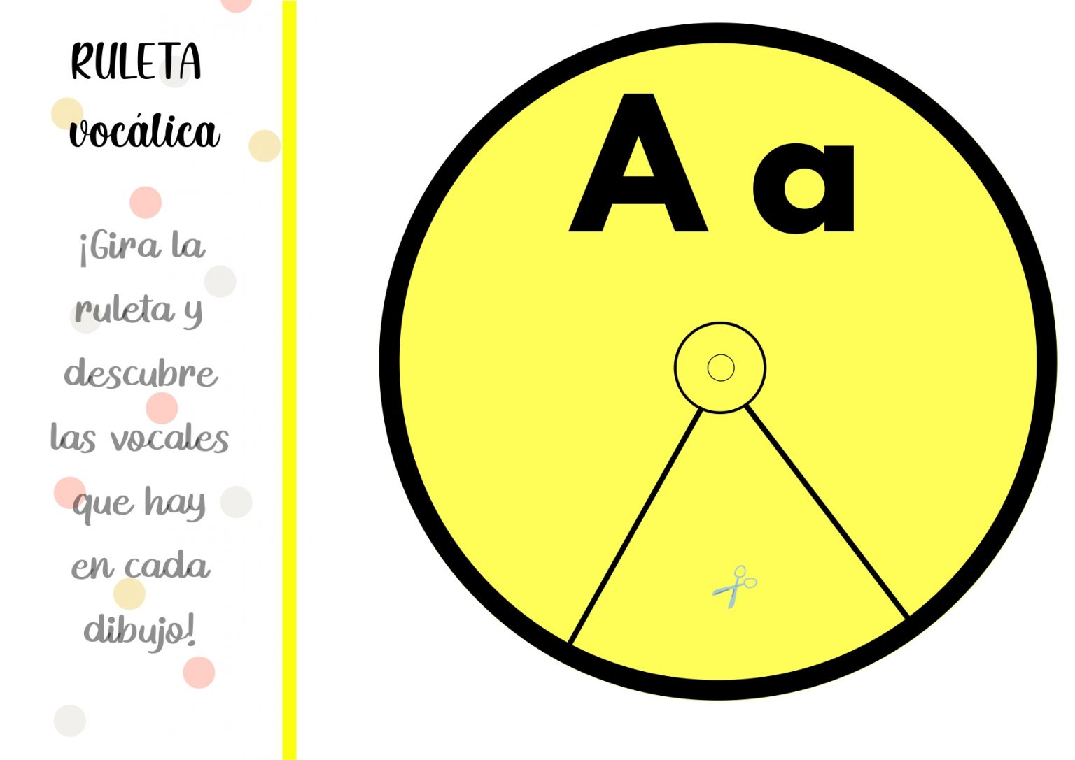 Manipulativo ruletas de las vocales -Orientacion Andujar