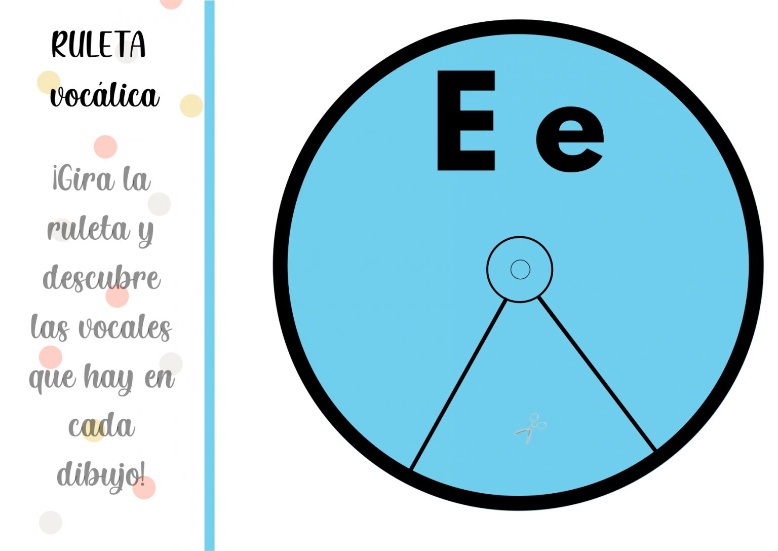Manipulativo ruletas de las vocales -Orientacion Andujar