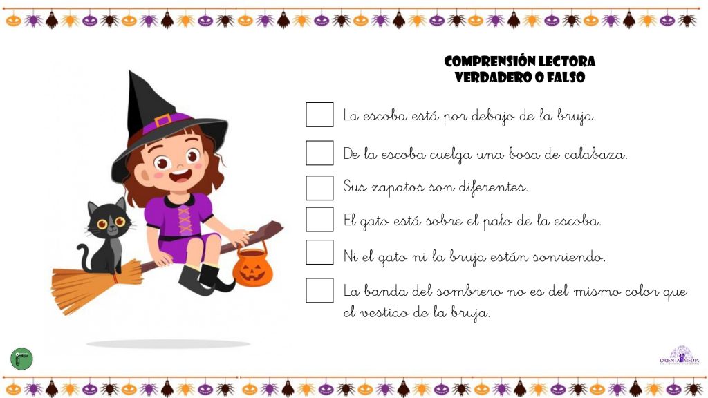 ESTUPENDAS TARJETAS DE COMPRENSIÓN LECTORA HALLOWEEN -Orientacion Andujar