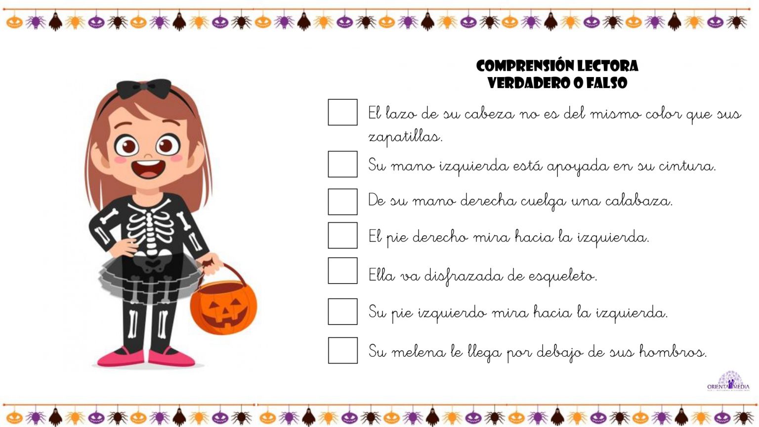 ESTUPENDAS TARJETAS DE COMPRENSIÓN LECTORA HALLOWEEN -Orientacion Andujar