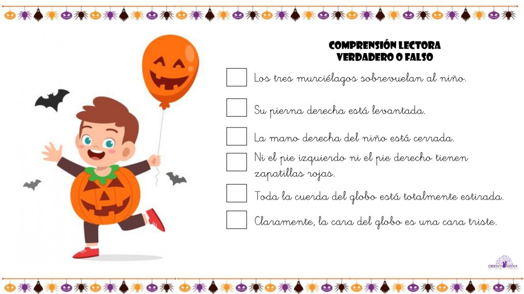 ESTUPENDAS TARJETAS DE COMPRENSIÓN LECTORA HALLOWEEN -Orientacion Andujar
