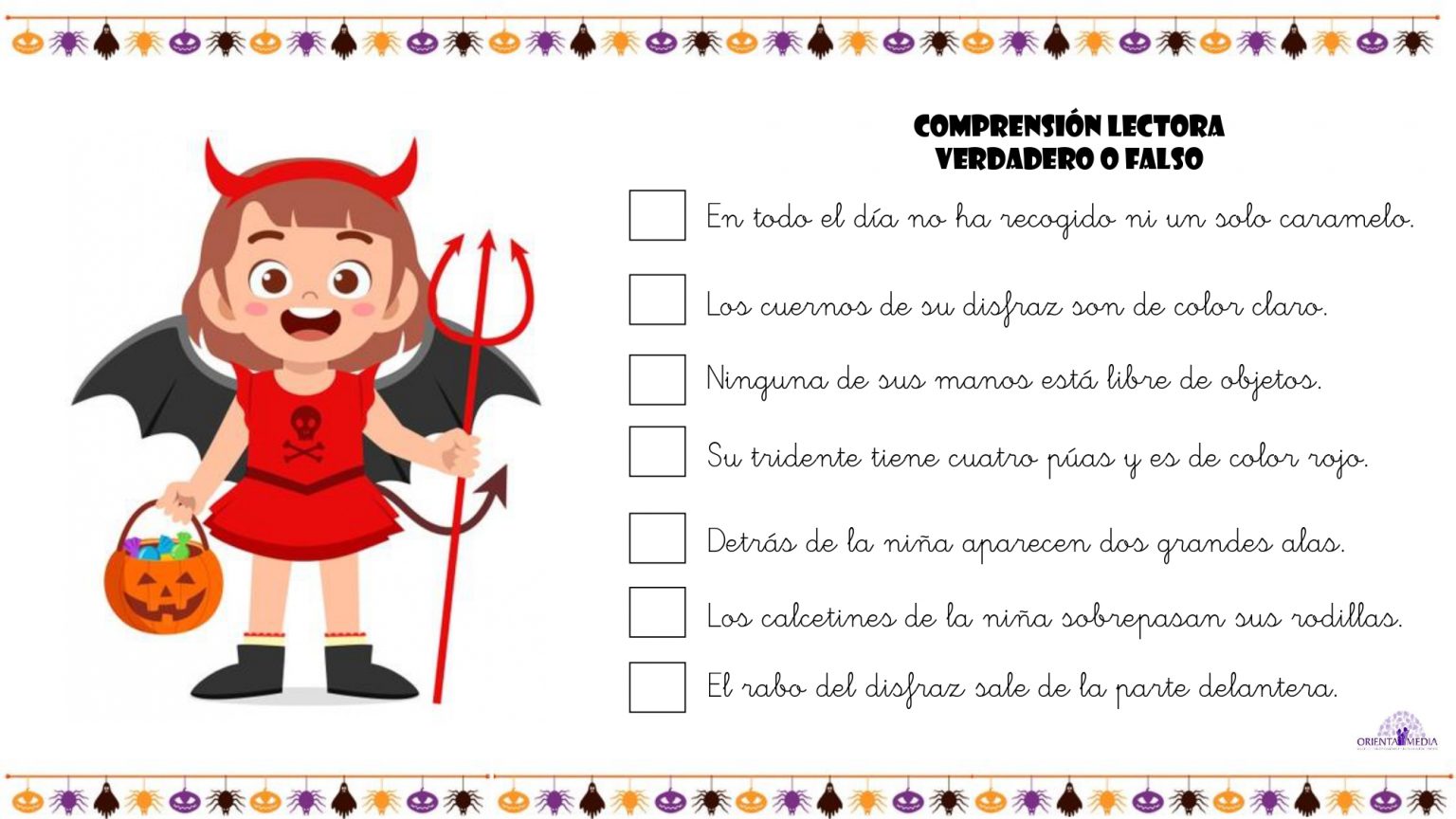 ESTUPENDAS TARJETAS DE COMPRENSIÓN LECTORA HALLOWEEN -Orientacion Andujar
