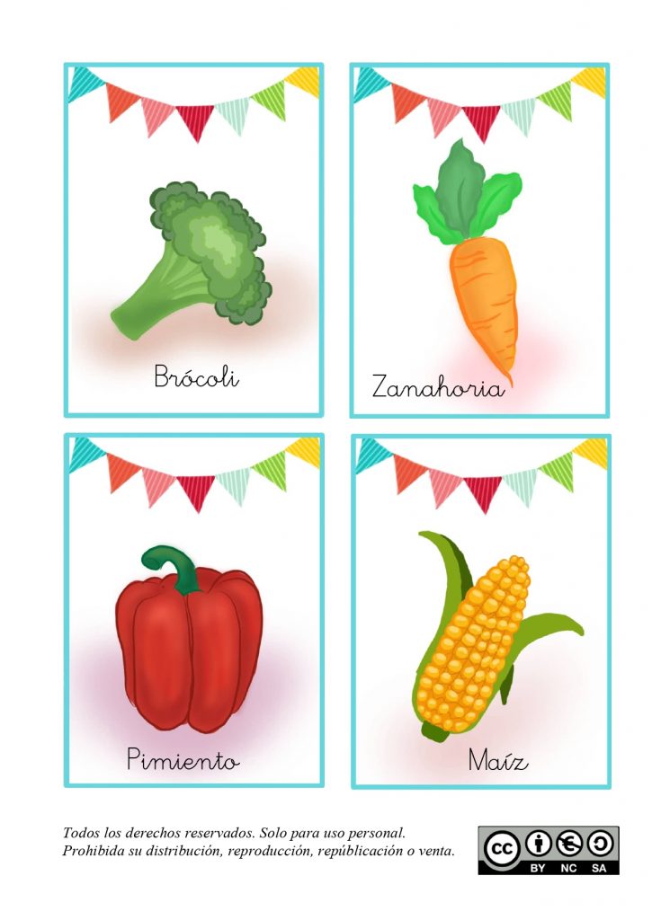 FLASCARD TARJETAS DE VEGETALES -Orientacion Andujar