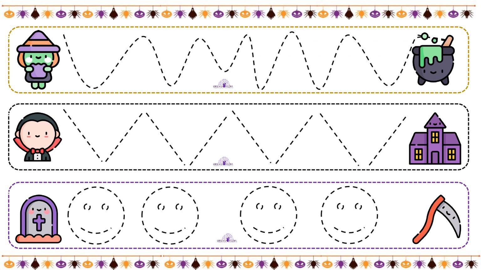 Grafomotricidad con motivos de halloween GRAFOHALLOWEEN - Orientacion ...