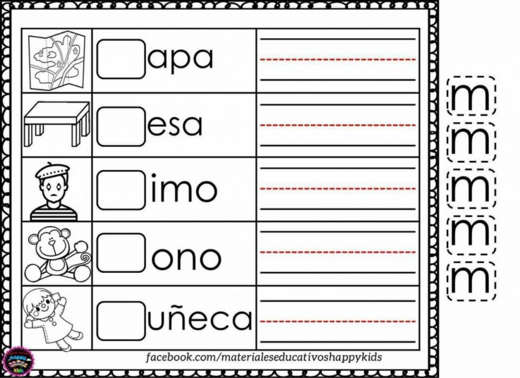 Recorta y pega las letras del abecedario para formar palabras ...