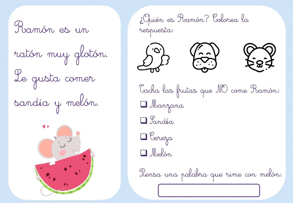 Breves textos infantiles para comprensión lectora -Orientacion Andujar