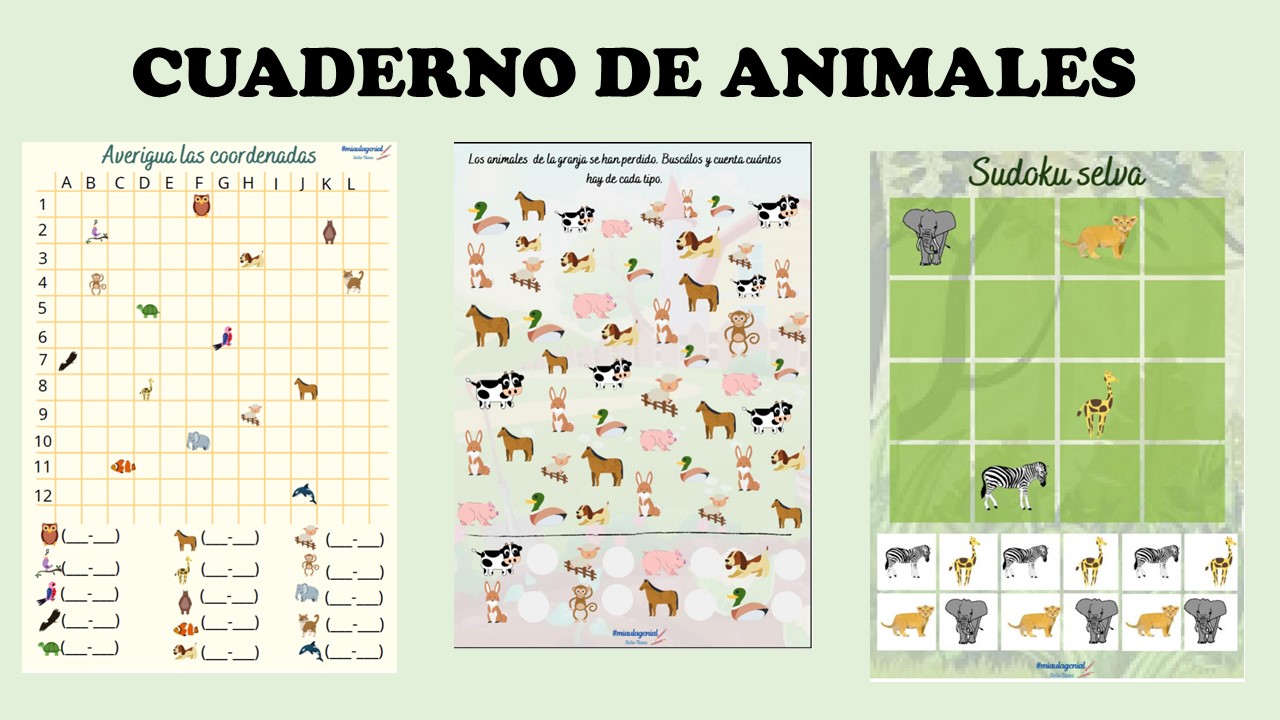 Cuaderno de animales -Orientacion Andujar