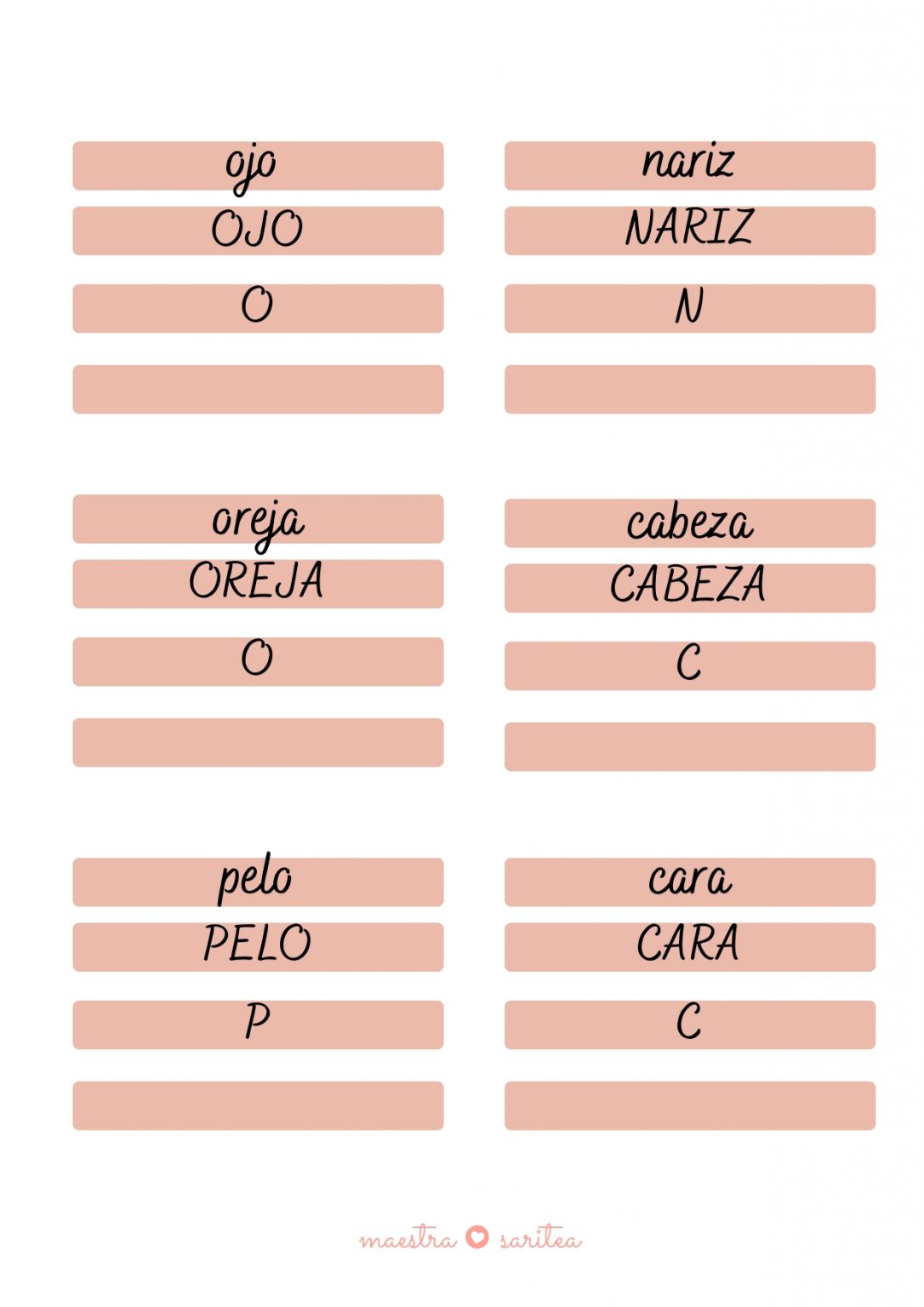 Tarjetas de vocabulario -Orientacion Andujar