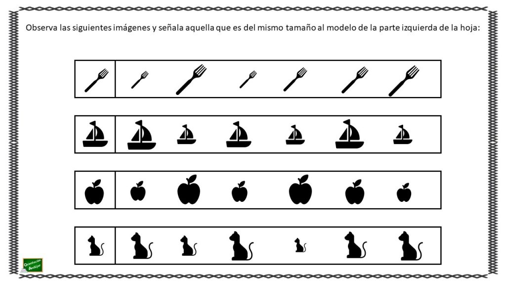 Fichas para trabajar la percepción visual -Orientacion Andujar