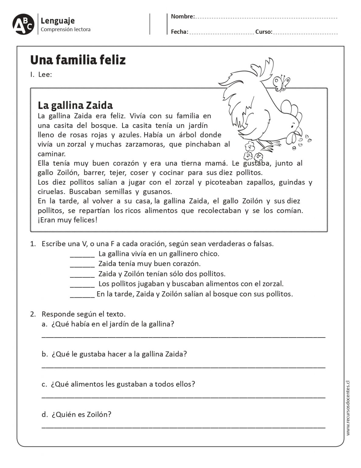 50 fichas de comprensión lectora para Primaria - Actividades de ...