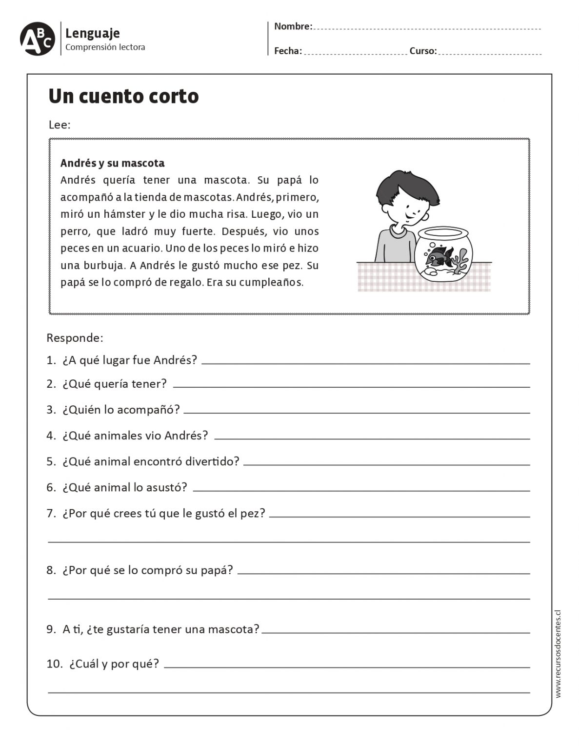 50 fichas de comprensión lectora para Primaria - Actividades de ...