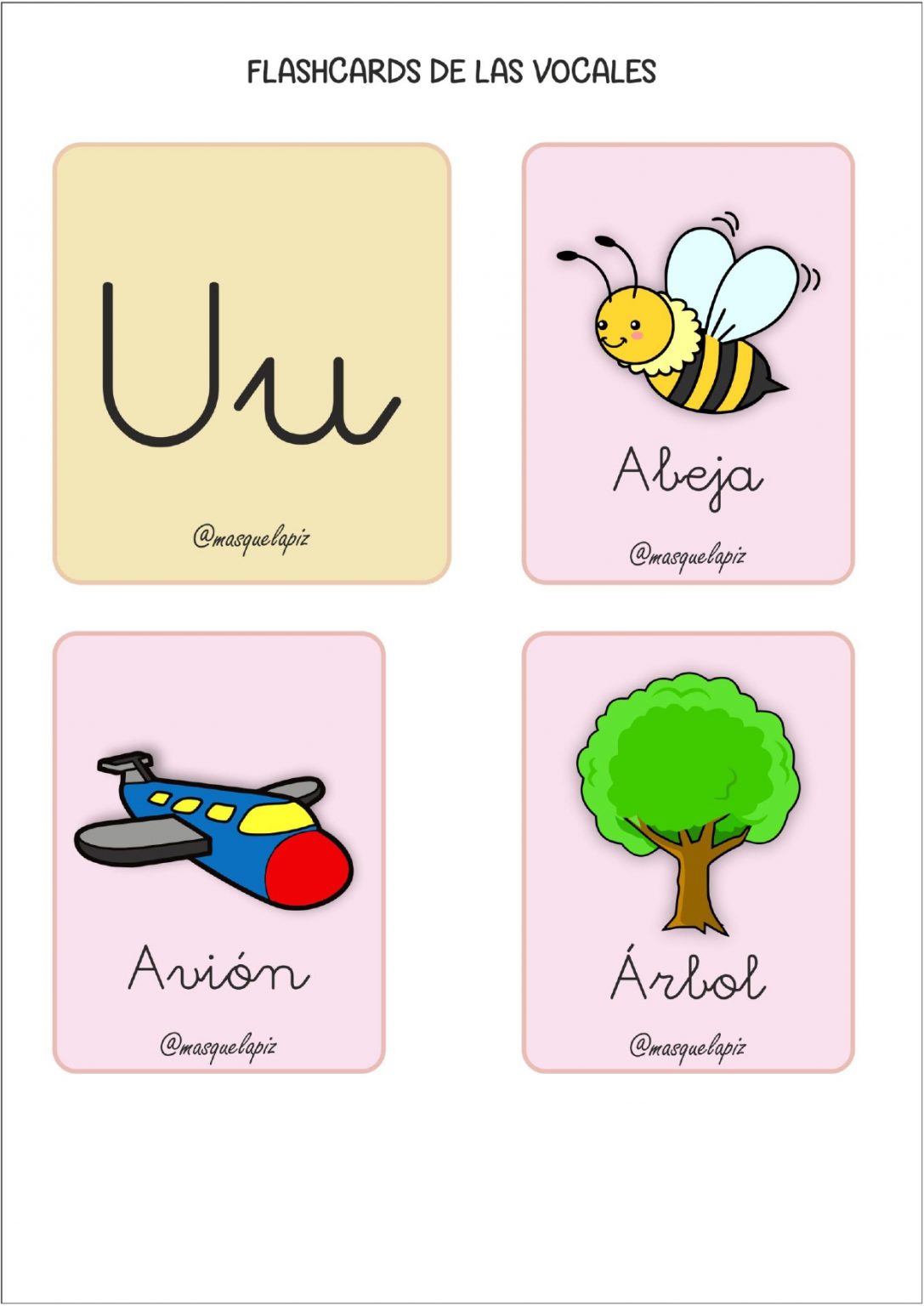 Flashcards: Aprendemos las vocales -Orientacion Andujar