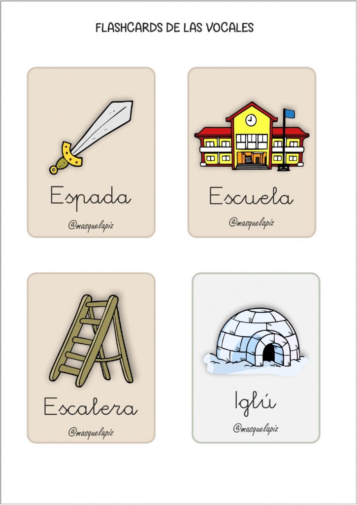 Flashcards: Aprendemos las vocales -Orientacion Andujar