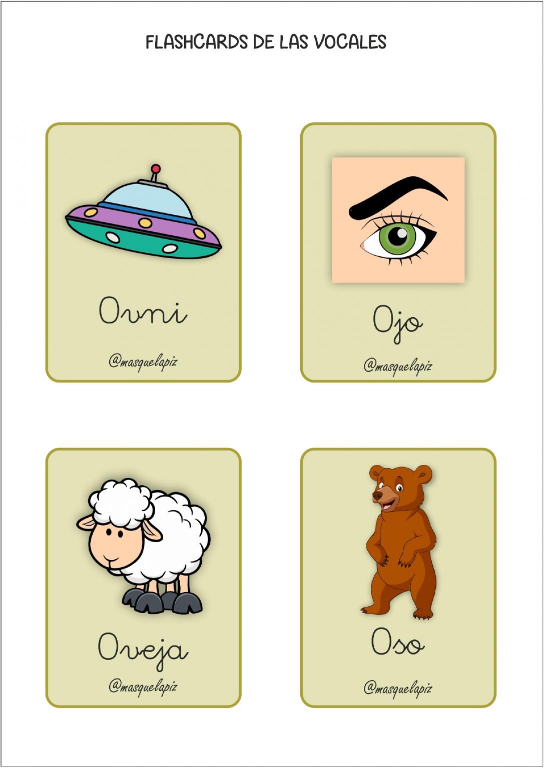 Flashcards: Aprendemos las vocales -Orientacion Andujar