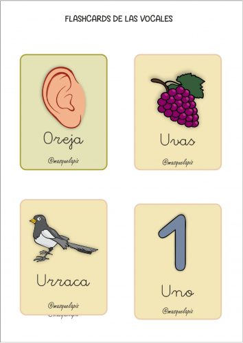 Flashcards: Aprendemos las vocales -Orientacion Andujar