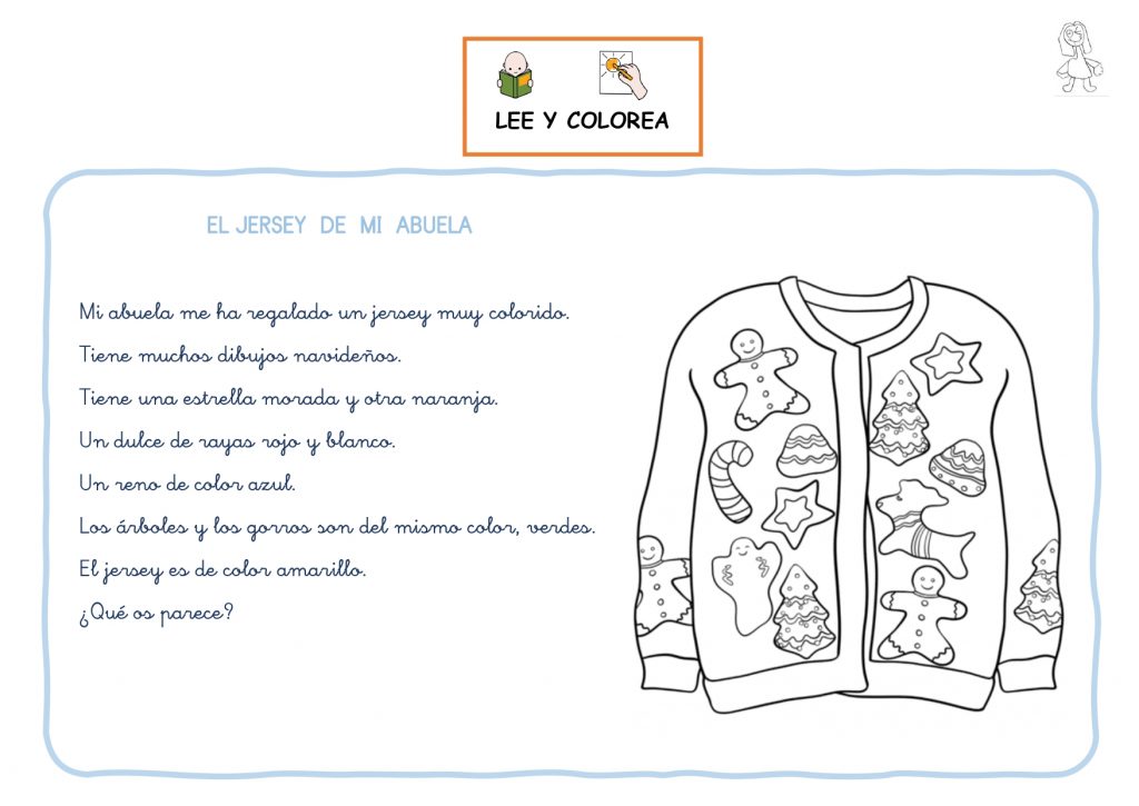 Lee y colorea: Comprensión lectora navideña -Orientacion Andujar
