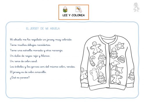 Lee y colorea: Comprensión lectora navideña -Orientacion Andujar