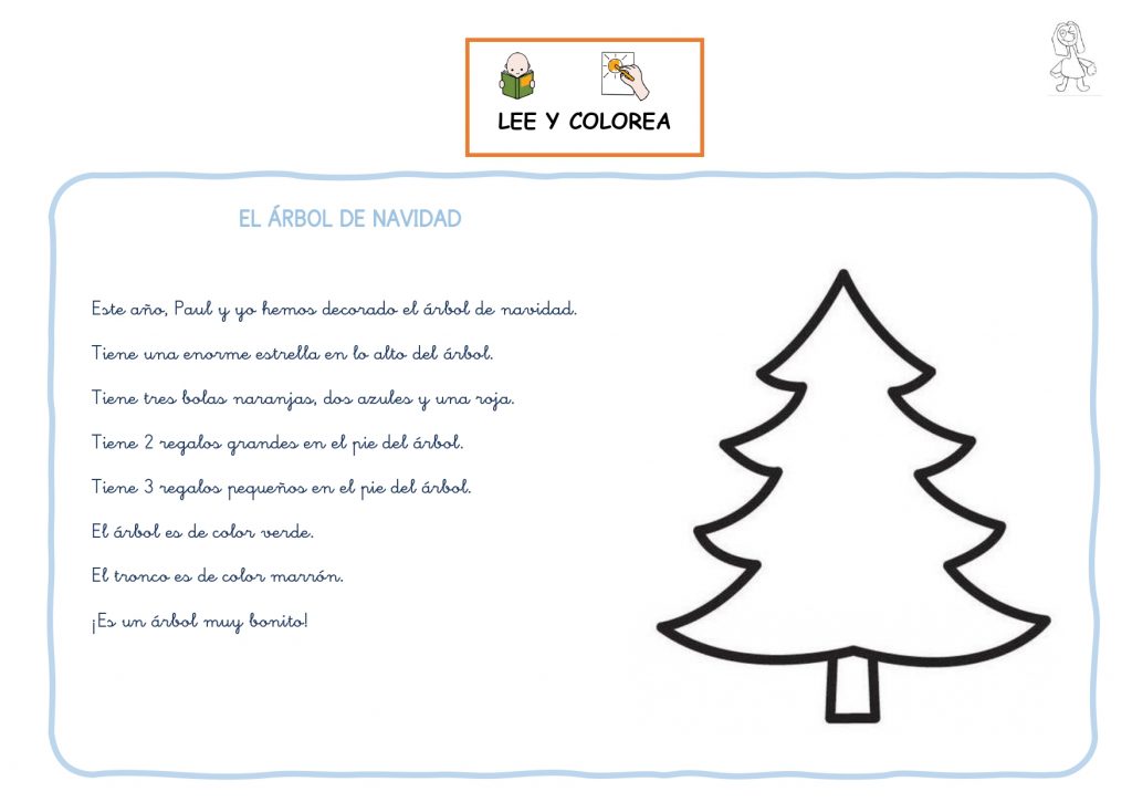 Lee y colorea: Comprensión lectora navideña -Orientacion Andujar