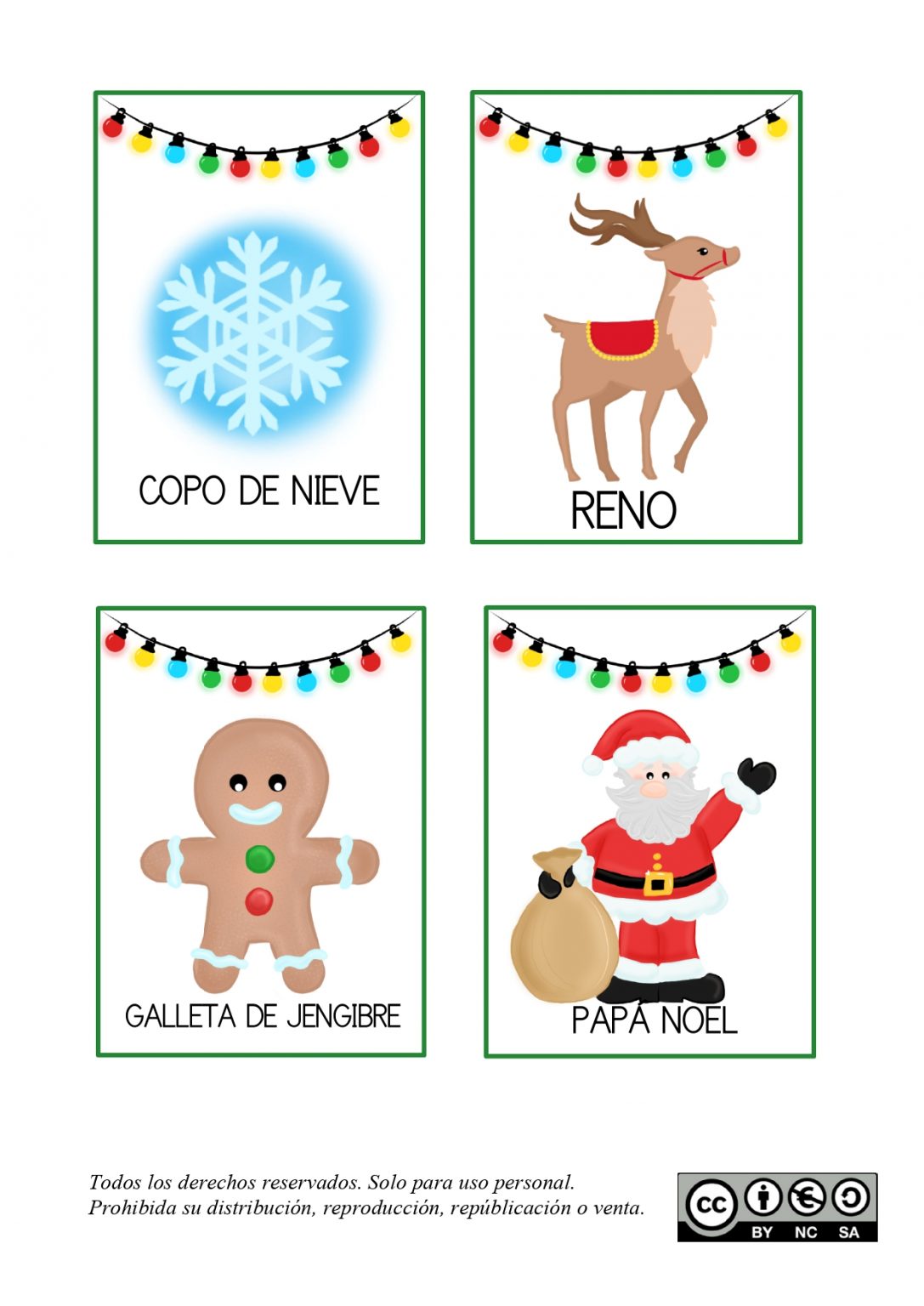 Tarjetas: Vocabulario de Navidad en español e inglés -Orientacion Andujar