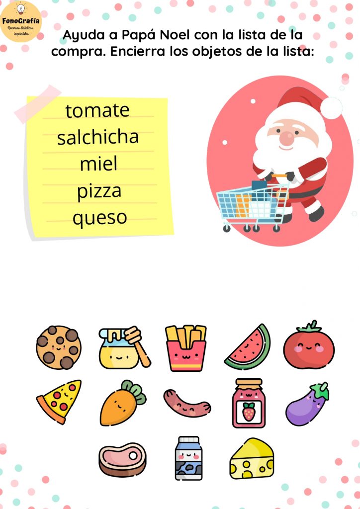 Lectoescritura y funciones ejecutivas. Las compras de Papá Noel ...