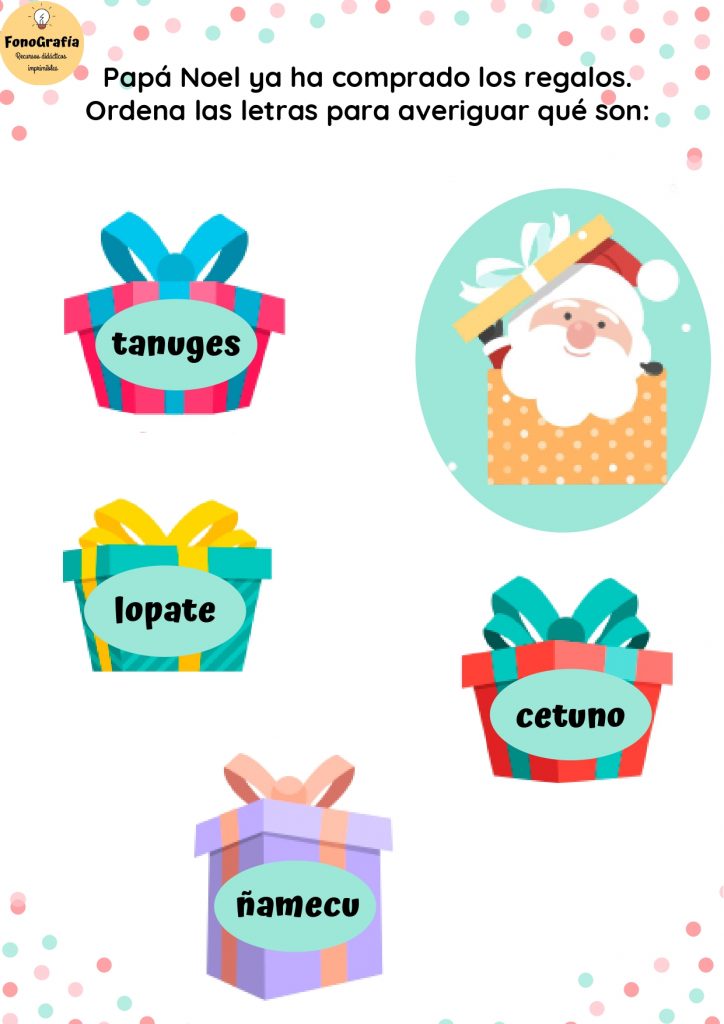 Lectoescritura y funciones ejecutivas. Las compras de Papá Noel ...