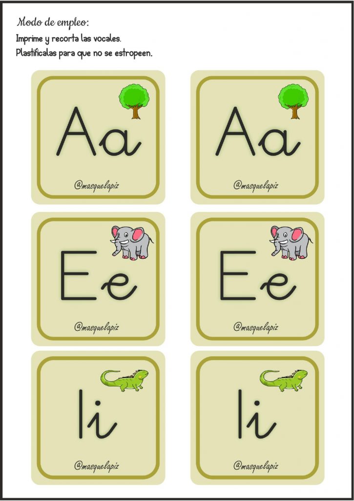 Memory de las vocales -Orientacion Andujar