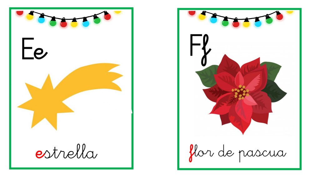 Precioso abecedario infantil navideño minúsculas -Orientacion Andujar