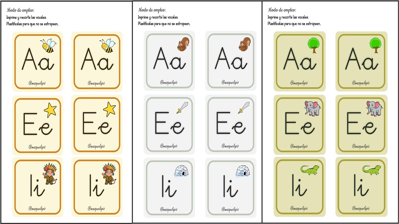 Memory de las vocales -Orientacion Andujar