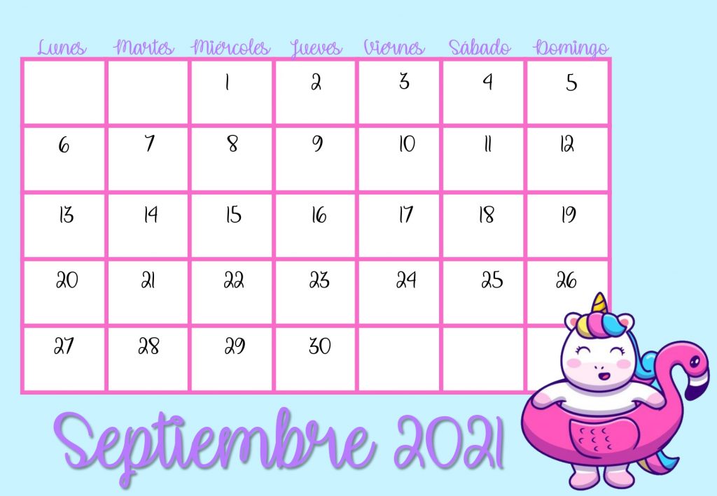 Bonitos calendarios unicornios-niños-kawaii 2021 a todo color listos ...