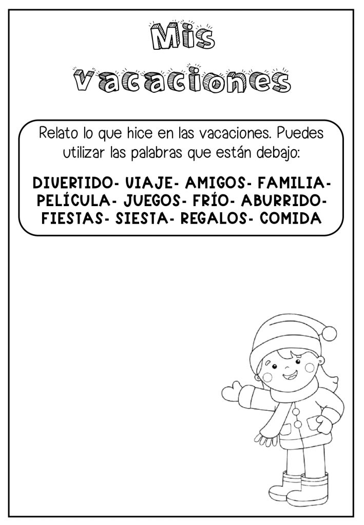 Fichas primeros días mis vacaciones de Navidad -Orientacion Andujar