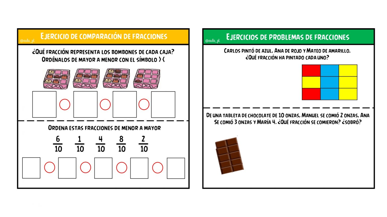 Tarjetario de fracciones: Teoría, ejercicios, ejemplos... -Orientacion ...