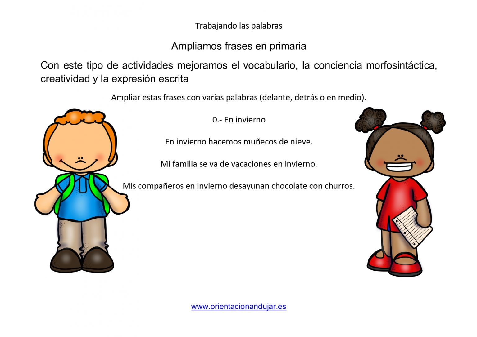 Trabajando las palabras Ampliamos frases en primaria - Orientacion Andujar