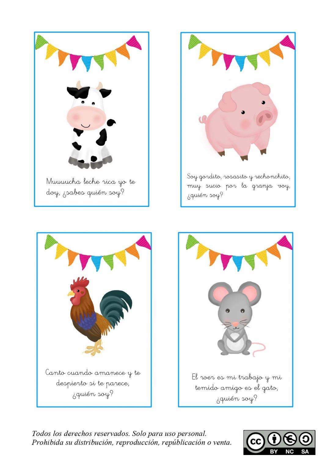 Flash card y cuaderno de trabajo especial ANIMALES DE GRANJA ...