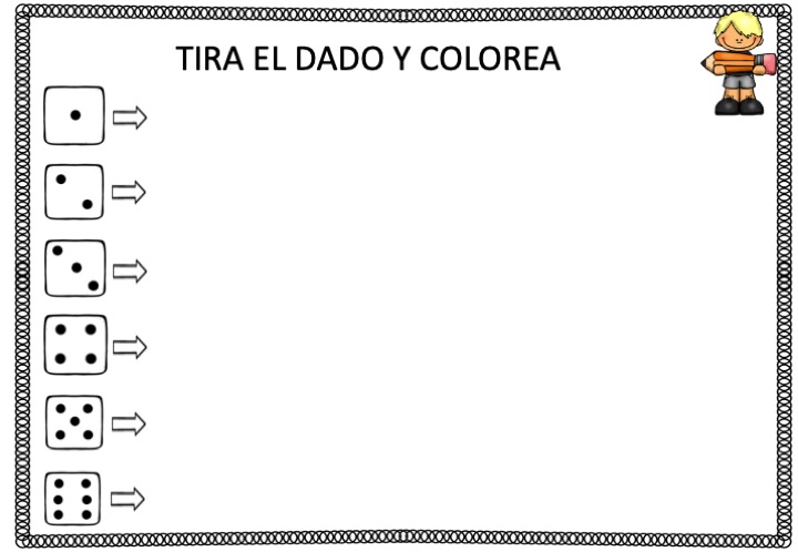 Divertidas fichas Juego Tira el dado y colorea plantilla - Orientación ...