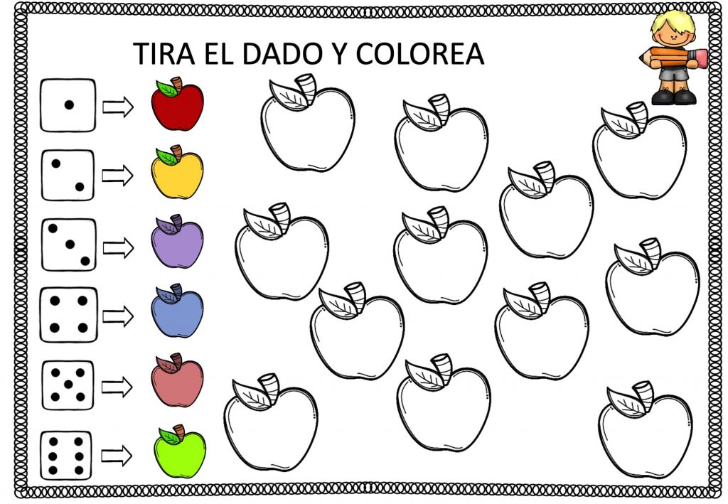 Divertidas fichas Juego Tira el dado y colorea + plantilla -Orientacion ...