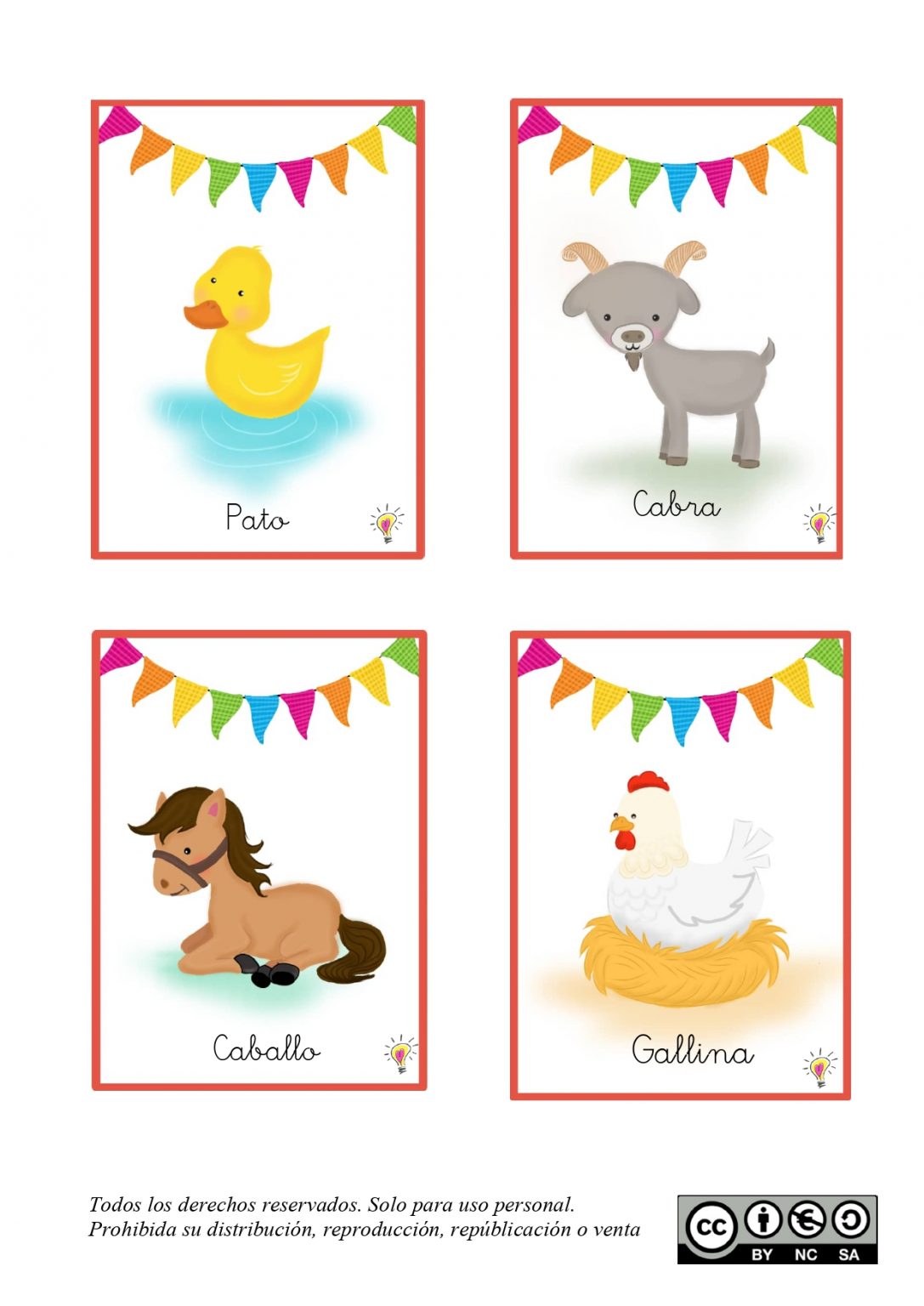 Flash card y cuaderno de trabajo especial ANIMALES DE GRANJA ...