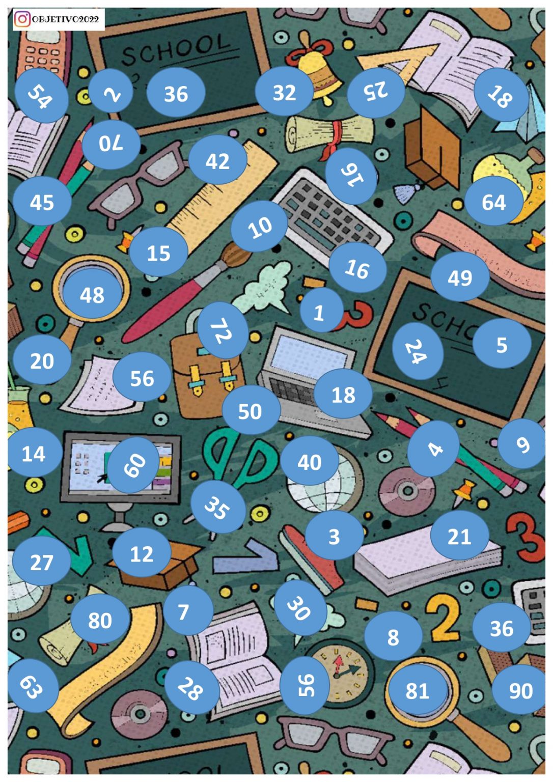 Colección de tableros imprimibles de juegos -Orientacion Andujar