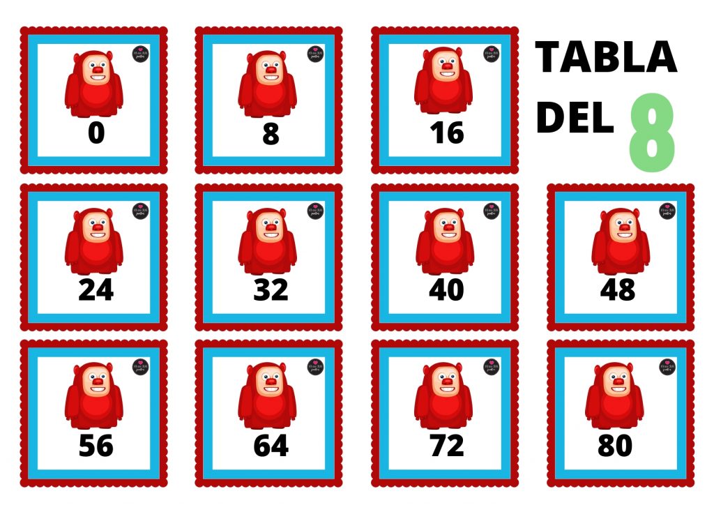 Memories monstruosos tablas de multiplicar 0-10 -Orientacion Andujar