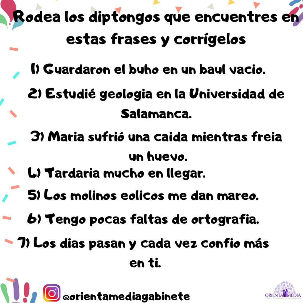 Cuadernillo actividades HIATOS Y DIPTONGOS - Orientacion Andujar