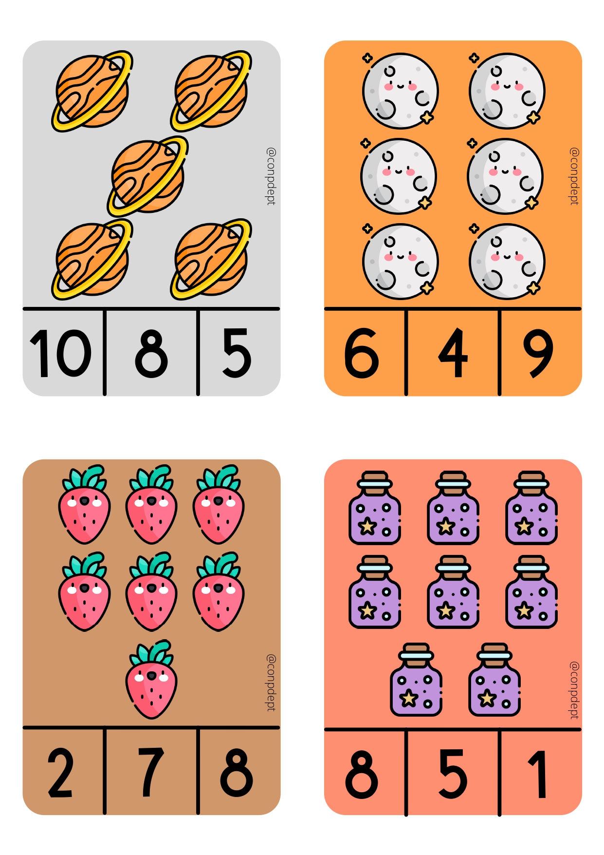 LLavero manipulativo conteo 1 al 10 -Orientacion Andujar