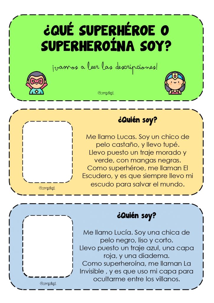 Describiendo superhéroes y superheroínas -Orientacion Andujar
