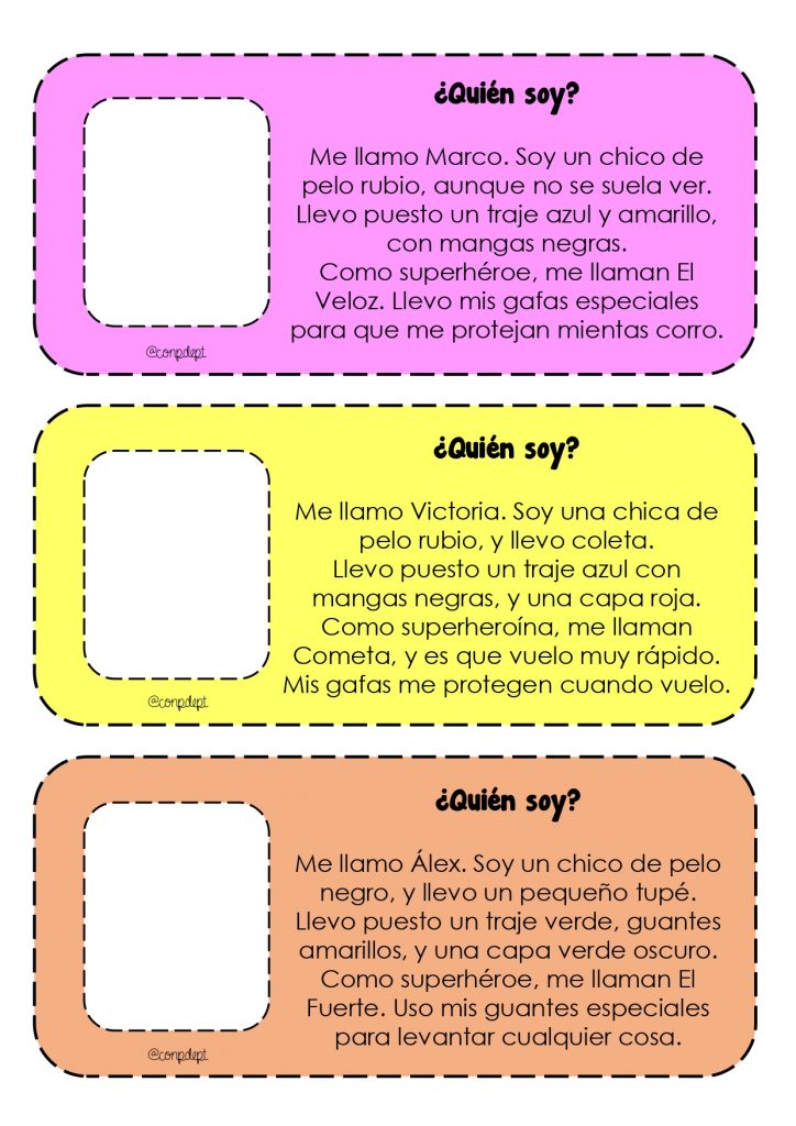 Describiendo superhéroes y superheroínas -Orientacion Andujar