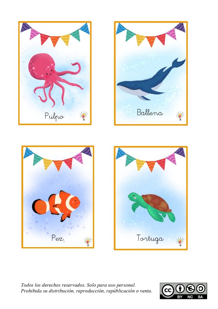 FLASCARD TARJETAS DE Animales Acuáticos - Orientacion Andujar