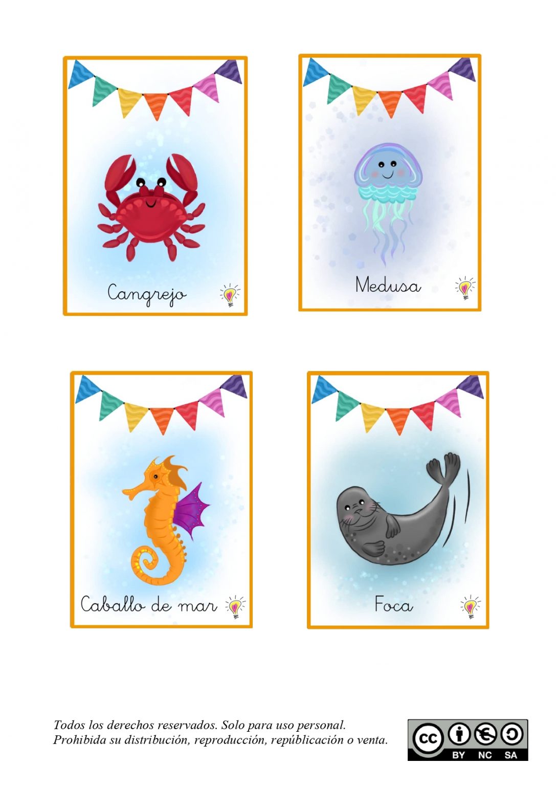 FLASCARD TARJETAS DE Animales Acuáticos - Orientacion Andujar